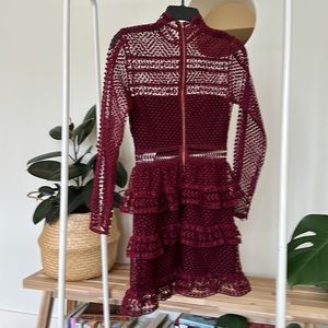 Self-Portrait | Dresses | Bnwt High Neck Lace Crochet Self Portrait ...